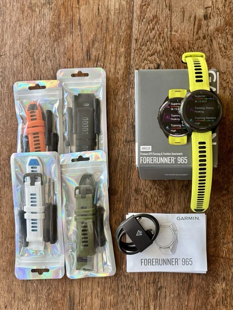 GARMIN FORERUNNER 965 AMOLED GPS Heart Rate 23 Day Battery Running ...