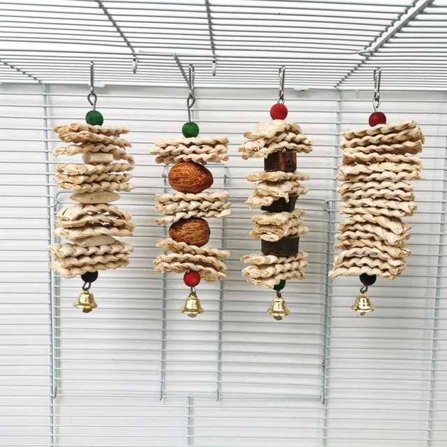 BIRD CHEWING BLOCK Corn Husks Chew Toy for Cockatiel Lovebird African ...