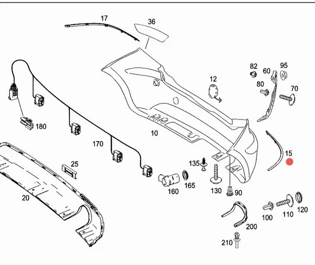 MERCEDES W169 CHROME MOLDING CLASS SX REAR BUMPER OEM 1698850921 £38.02 ...