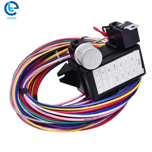 12V Street Rod Wiring Kit 14-Circuit Universal Wire Harness Kit - 12V ...