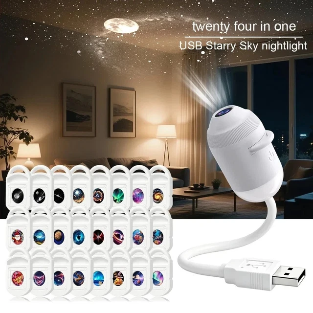 HD SMART DYNAMIC 5D Holographic Night Light Projector, Plug and Play ...