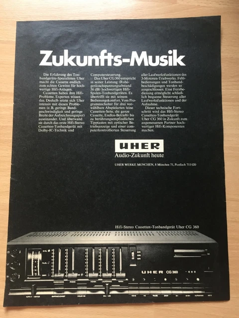 ORIG ADVERTISING 1974 UHER HiFi Stereo Cassette Tape Record UHER CG 360 £4.10 - PicClick UK