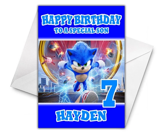 SONIC THE HEDGEHOG Personalised Birthday Card - Sonic Hedgehog ...