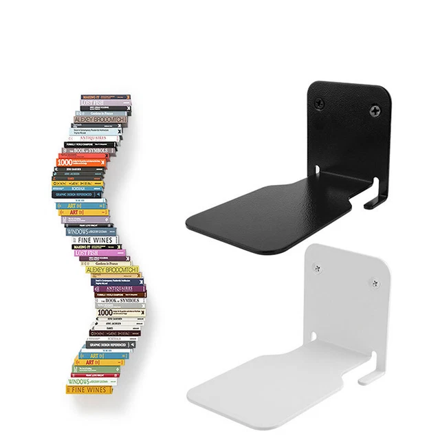 INVISIBLE HIDDEN FLOATING Metal Bookshelf Wall Mounted Concealed Books ...