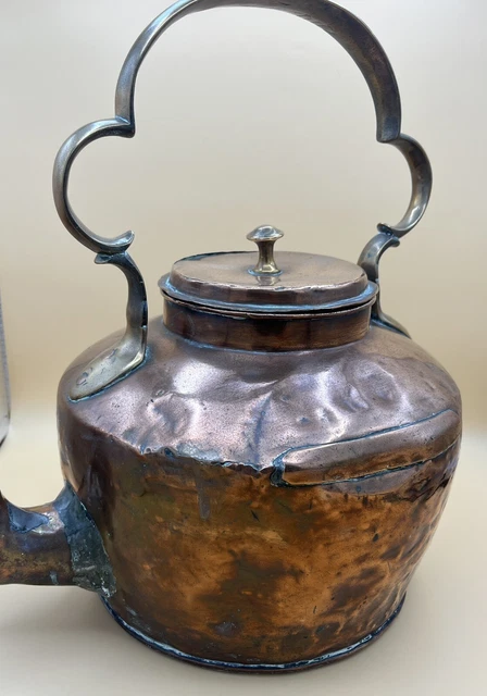 VINTAGE LARGE COPPER Fireside Heavy Antique Swan Neck Kettle £45.00 ...