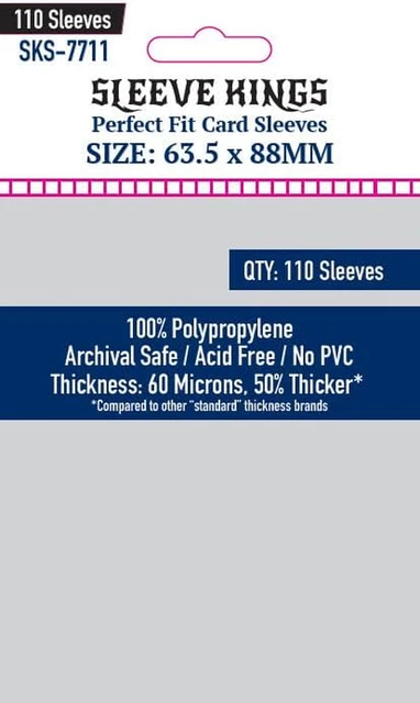 BOARD GAME SLEEVES Perfect Fit Internal Card Sleeves (63.5Mm X 88Mm ...