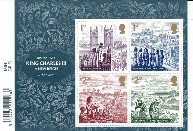 GB 2023 HM King Charles Iii Coronation Miniature Sheet Ms5020 With Bar ...