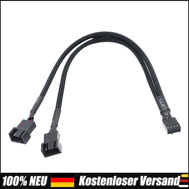 5 STÜCK CPU-PC-GEHÄUSELÜFTER, 4-poliges Verlängerungs-Y-Splitterkabel ...