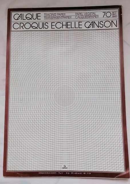 BLOC CANSON CROQUIS échelle de 36 feuilles calques 70g/M2 EUR 7,00 ...