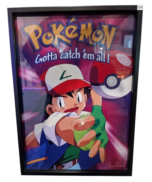 ORIGINAL OFFICIAL ASH Ketchum Framed Pokemon Poster Retro Vintage £78. ...