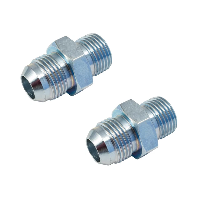 2 X MOQUIP JIC To BSP Male To Male Zinc Ptd Steel Adaptors (-6 JIC To 3 ...