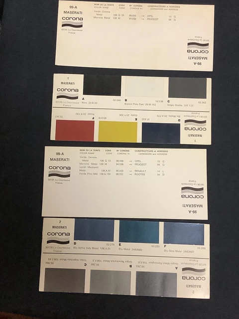 RARE NUANCIER COLOR Chart Book Original Colors 1960~70's MASERATI £138. ...