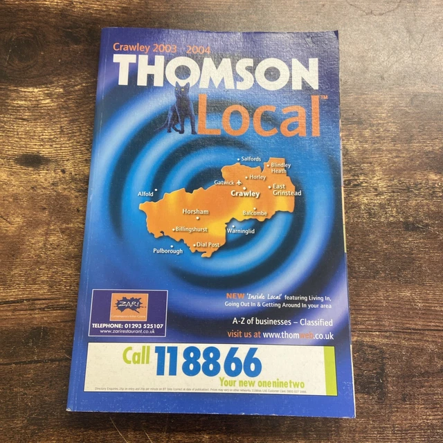 THOMSON LOCAL CRAWLEY 2003-2004 Directory £16.15 - PicClick UK