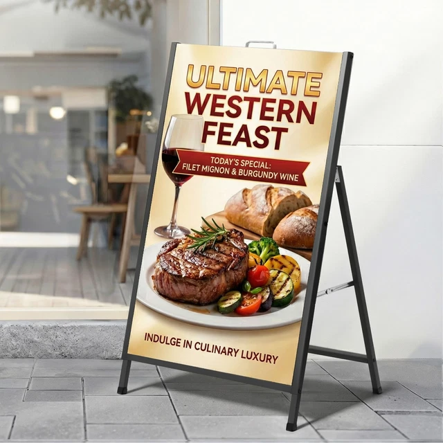 A1 FRAME SIGN Stand Single Sided Poster Display Board Outdoor ...
