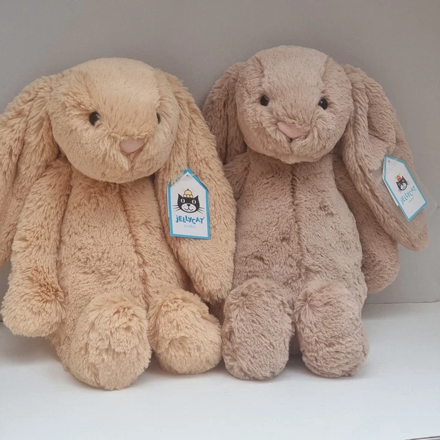 JELLYCAT BUNNY NEW Medium Bashful Honey & Beige Bunny BNWT £193.12 - PicClick UK