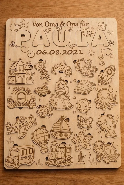 PERSONALISIERTES HOLZ NAMENSPUZZLE für Kinder - Individuelles ...