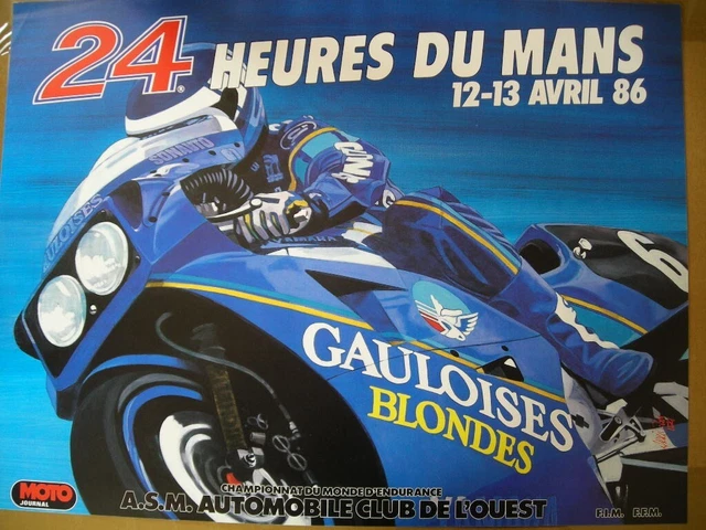 Affiche 24 Heures Du Mans Moto 1986 A C O Officielle Eur 10 00