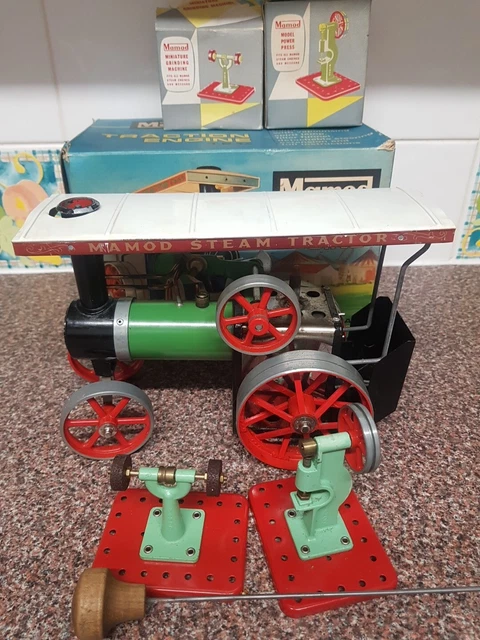 VINTAGE MAMOD STEAM Traction Engine T.E.1A. Original box + Miniature ...
