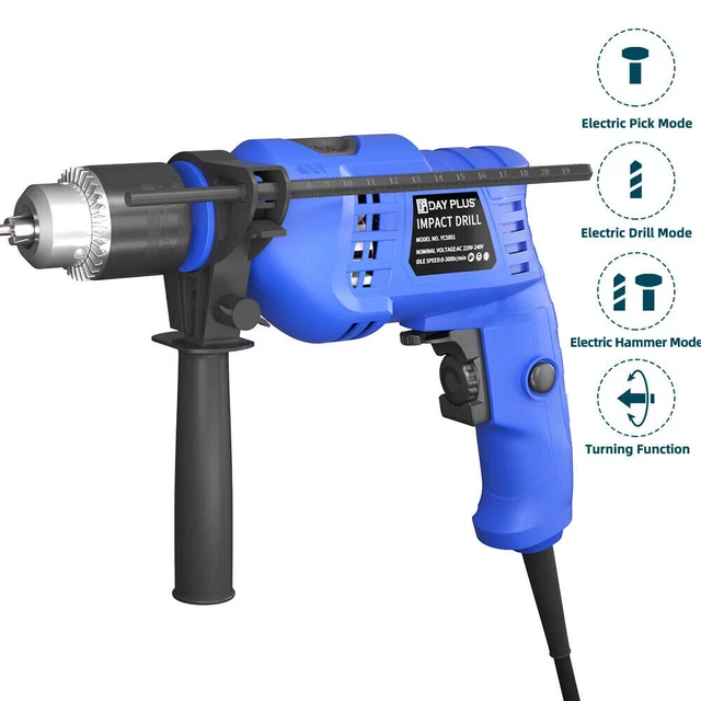 HAMMER DRILL 240V 1500W Heavy Duty Corded Electric Impact Drill With ...