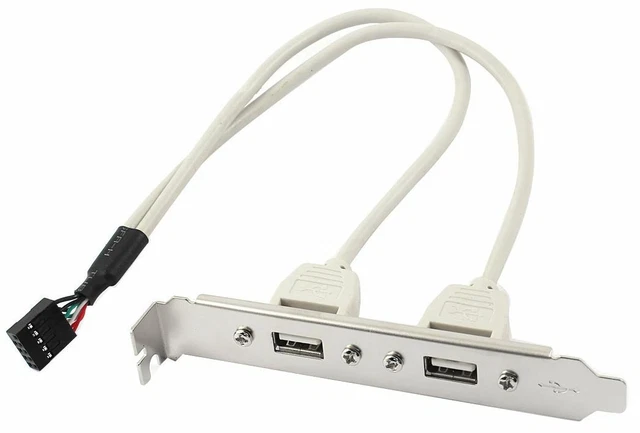 2 PORTS USB 2.0 Female to 9 Pin Dual Motherboard Header Cable Adapter ...