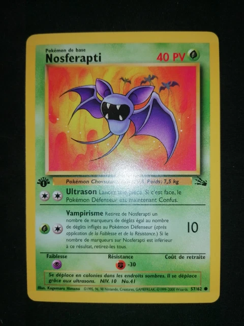 CARTE POKÉMON 57/62 EDITION 1 - FOSSILE 1ère Édition 1 Wizards FR Nm ...