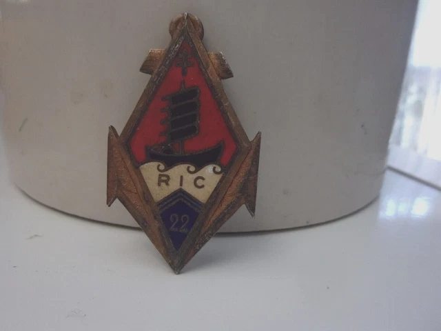 INSIGNE - 22ÈME Régiment d'Infanterie Coloniale DRAGO 1945 1946 BELLE PATINE BE EUR 20,00 ...