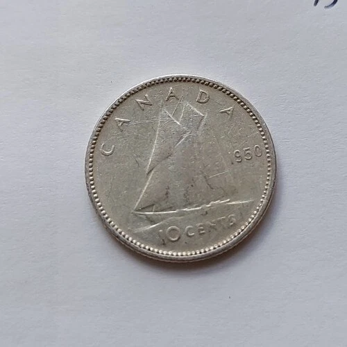 1950 CANADA CANADIAN 10 Cents 80% Silver Coin King George VI £3.32 ...