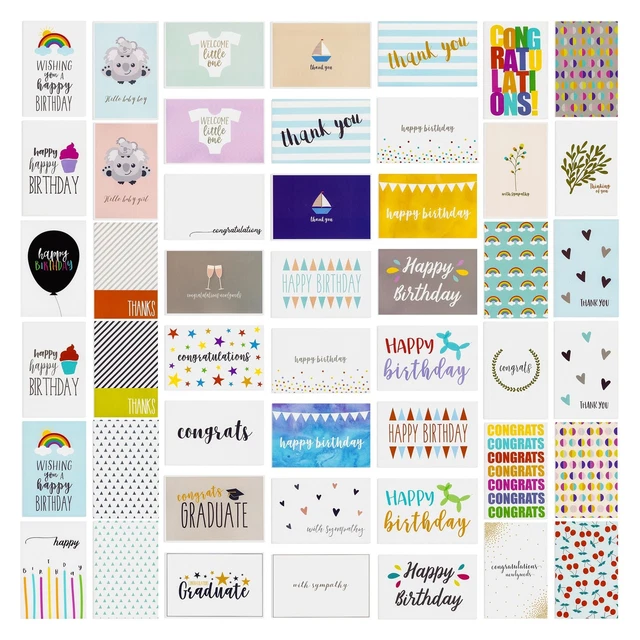 144 PACK ASSORTED Greeting Cards for All Occasions Box Set, 48 Designs ...