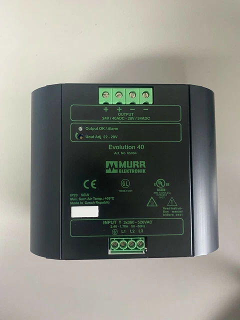 MURR ELEKTRONIK EVOLUTION power supply, output 24V/40ADC $550.00 - PicClick