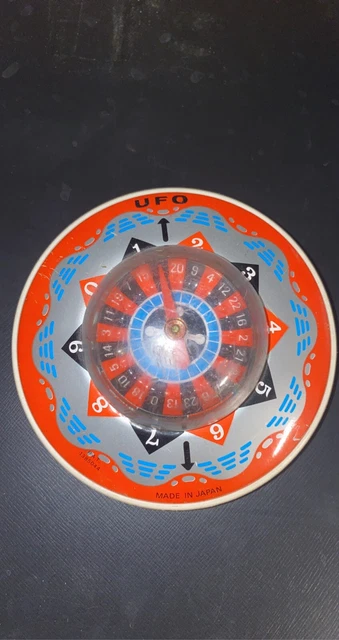 RARE VINTAGE JAPANESE UFO Roulette Wheel Friction Tin Toy Collector ...