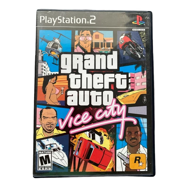 GRAND THEFT AUTO Vice City GTA Sony PlayStation 2 PS2 con mappa testata ...