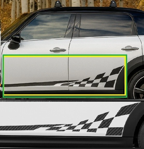 F54 MINI COOPER S JCW John Cooper Works Chequered Side Panel Vinyl ...