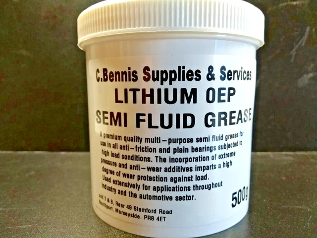 LITHIUM SEMI FLUID grease EPL0 EP 0 Semi Fluid Lithium Grease - 500g ...