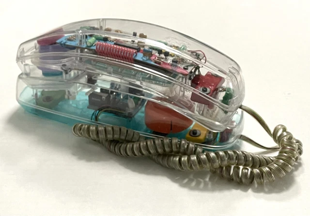 UNISONIC CLEAR SEE Through 80s Vintage Retro Push Button Phone Model ...