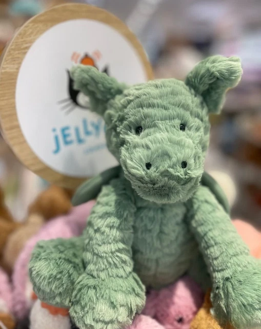 GIFT-READY JELLYCAT GREEN Fuddlewuddle Dragon, Snuggly with Tags & Dust ...