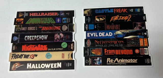 2ER SET 80ER Horror VHS Stack Sticker Halloween Evil Dead HP Lovecraft Shinin EUR 10,18 ...