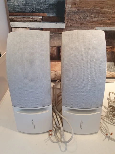 BOSE 161 SPEAKER System x 2 10.5" White Stereo with Wall Mount Brackets Working £44.99 - PicClick UK