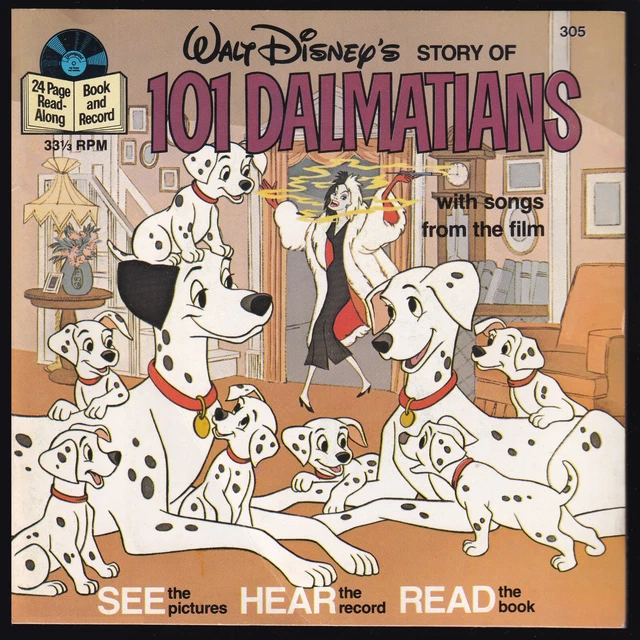 WALT DISNEY'S STORY of 101 Dalmatians with Record #305 Great Condition ...