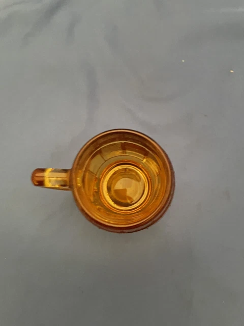 VINTAGE AMBER BROWN Depression Glass Mini Whiskey Barrel Shot Glass w ...