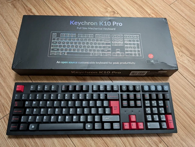 KEYCHRON K10 PRO Wireless Mechanical Keyboard UK ISO Layout w/ 2x ...