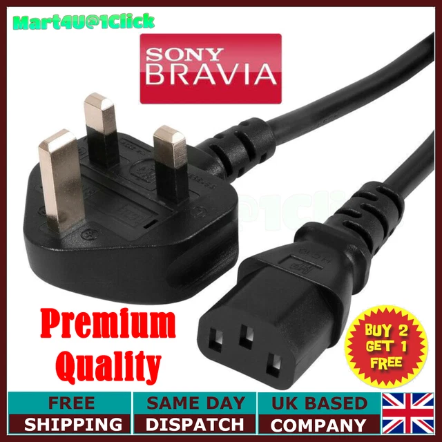 SONY BRAVIA TV Television Ac Power Supply Cable/Cord/Lead/Plug for LED ...