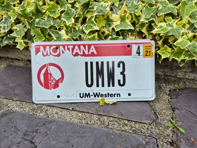 PLAQUE D'IMMATRICULATION MONTANA UMW3 USA US License Plate - UM Western ...