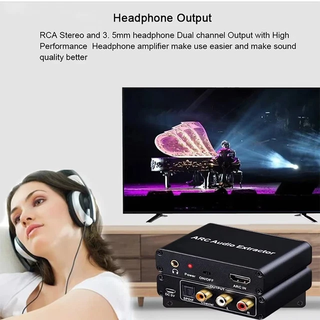 3.5MM JACK OUTPUT ARC Audio Adapter Extractor For TV Monitor £10.49 ...