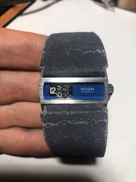 AUTHENTIC HOGA SWISS Automatic Men's Digital Jump Hour Blue Dial Mint ...