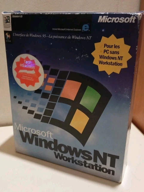 MICROSOFT WINDOWS NT workstation v4.0 français neuf cd sous blister big ...