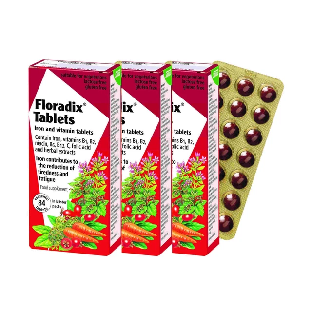 3 PACK FLORADIX Iron Supplement Tablets - 252 Tablets £29.99 - PicClick UK