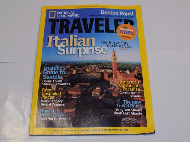 NATIONAL GEOGRAPHIC TRAVELER Magazine September 2003 Italian Surprise ...