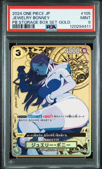 GOLD JEWELRY BONNEY One Piece 2025 PB Storage Box Set Japanese OP08-105 SR PSA 9 $264.96 ...