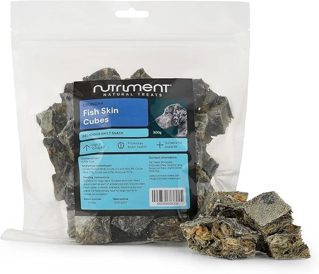 FISH SKIN CUBES (300g) High Protein Omega-3 Rich Healthy Natural £12.50 ...