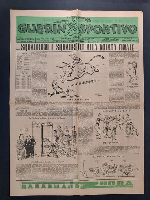 RIVISTA GUERIN SPORTIVO LA VOLATA FINALE n. 13 (1943) Carlin EUR 40,00 ...
